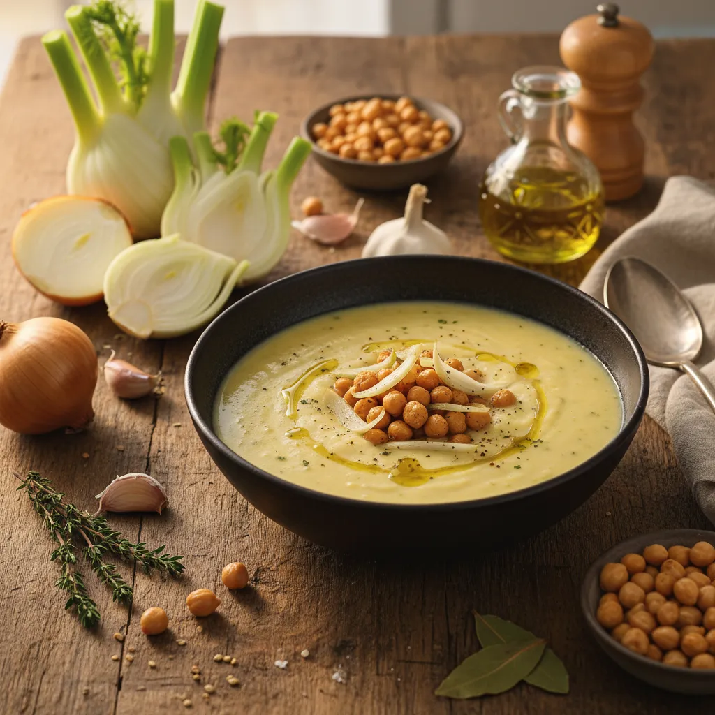 Receita Creme de Funcho e Grão-de-Bico Português Autêntico